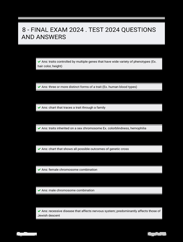 8 - FINAL EXAM 2024 . TEST 2024 QUESTIONS AND ANSWERS