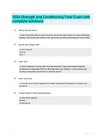 ISSA Strength And Conditioning Final Exam With Complete Solutions