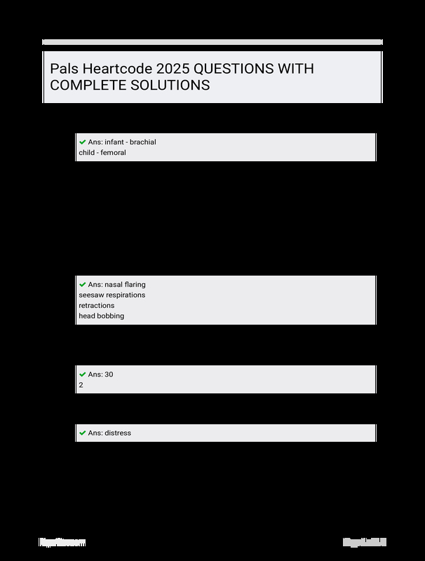 Pals Heartcode 2025 QUESTIONS WITH COMPLETE SOLUTIONS