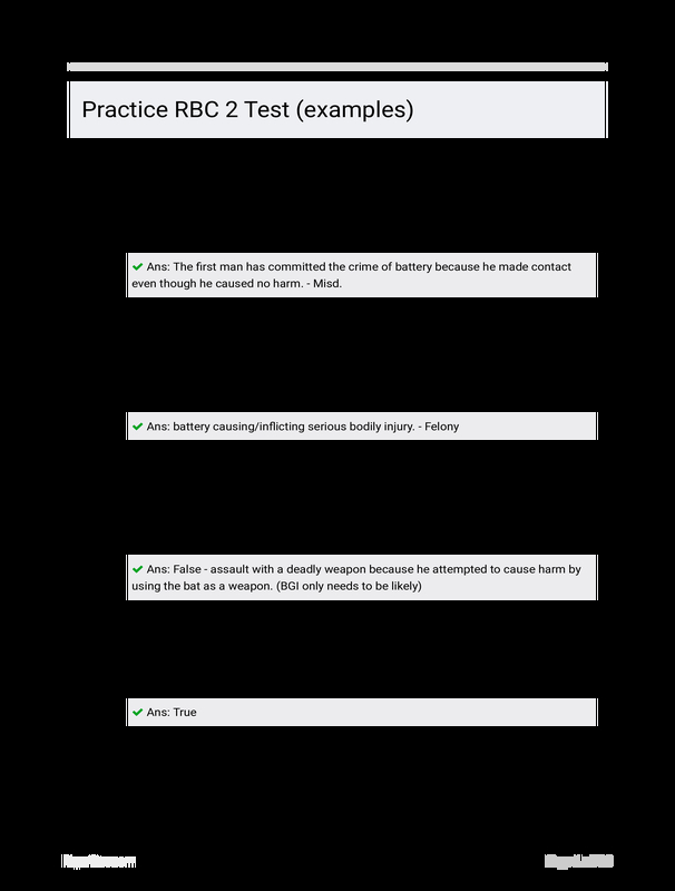 Practice RBC 2 Test (examples)