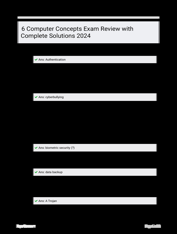 6 Computer Concepts Exam Review With Complete Solutions 2024
