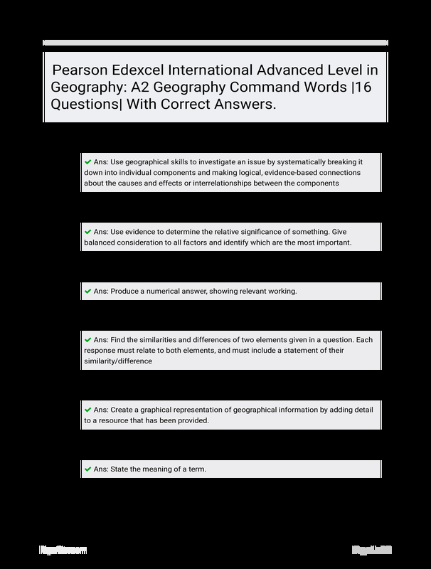 Pearson Edexcel International Advanced Level In Geography: A2 Geography ...