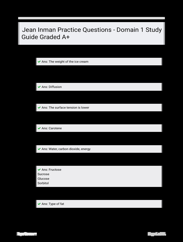 Jean Inman Practice Questions - Domain 1 Study Guide Questions And ...