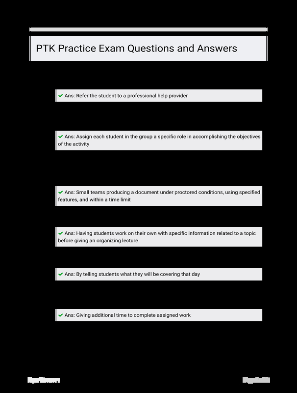 PTK Practice Exam Questions And Answers