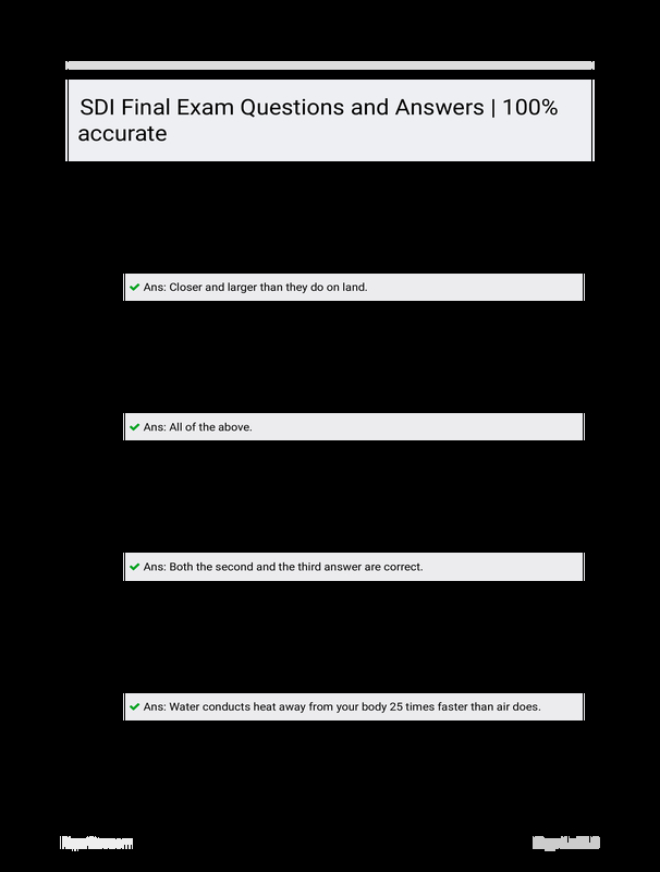 SDI Final Exam Questions And Answers | 100% Accurate