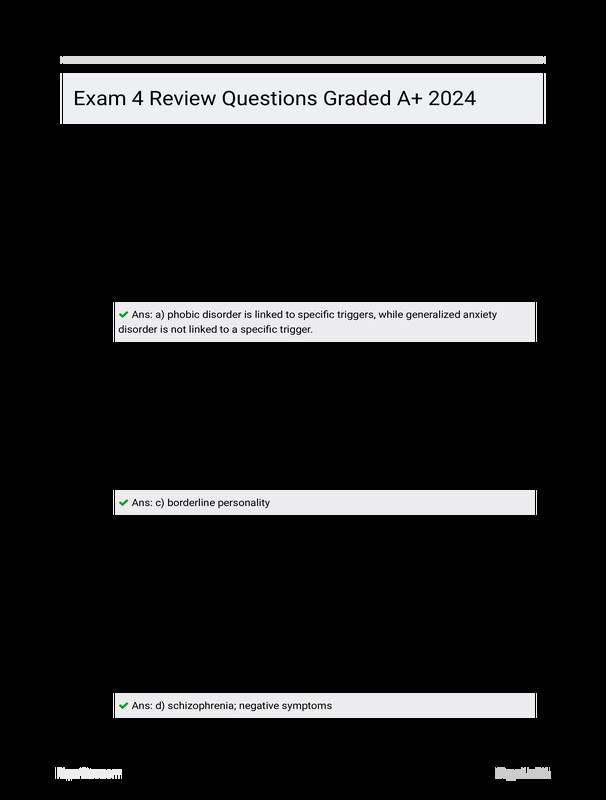 Exam 4 Review Questions Graded A+ 2024