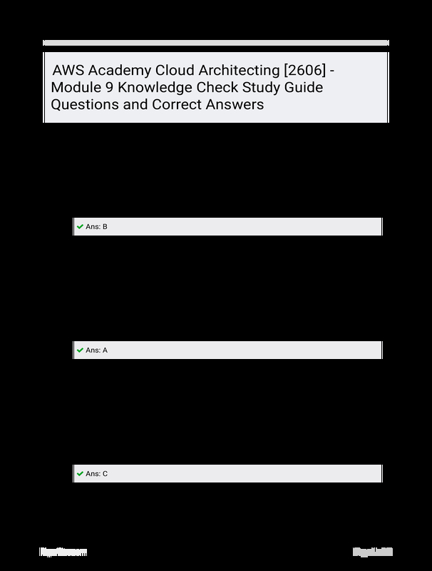 AWS Academy Cloud Architecting [2606] - Module 9 Knowledge Check Study Guide Questions And ...