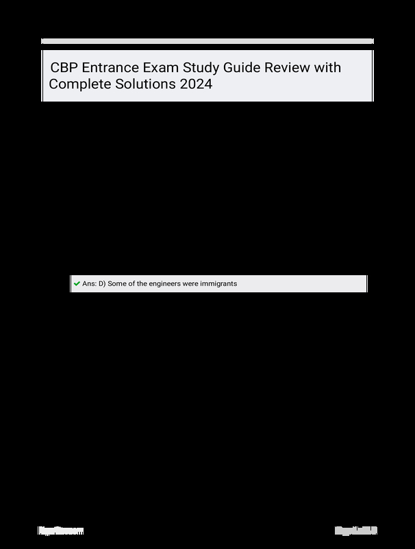 CBP Entrance Exam Study Guide Review With Complete Solutions 2024
