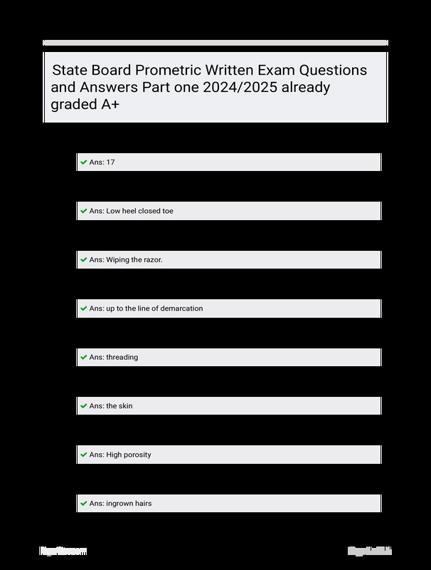 State Board Prometric Written Exam Questions And Answers Part One 2024/ ...