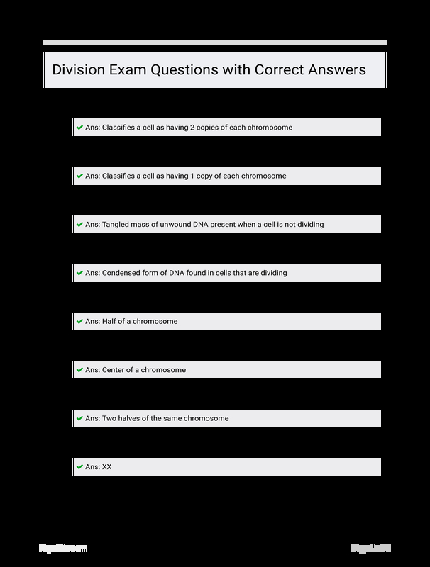 Division Exam Questions With Correct Answers