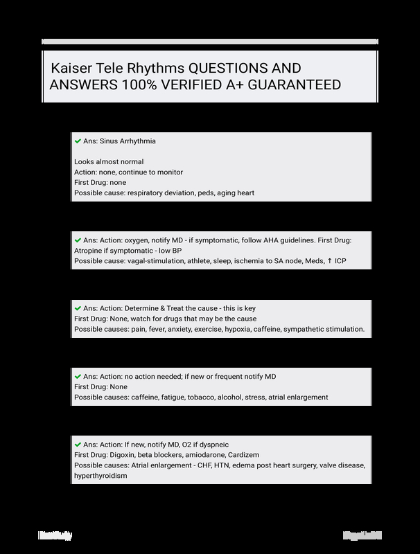 Kaiser Tele Rhythms QUESTIONS AND ANSWERS 100% VERIFIED A+ GUARANTEED